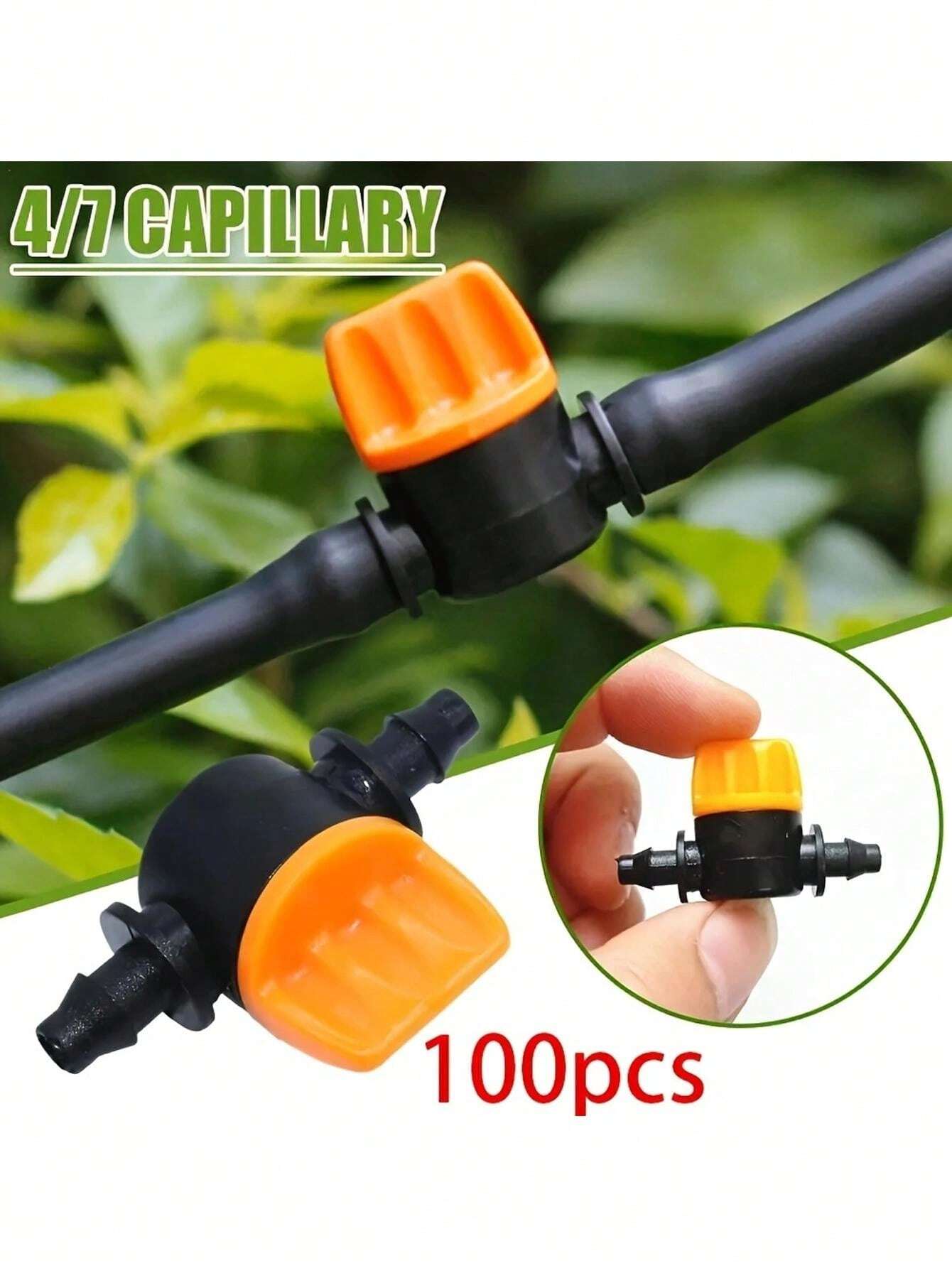 100PCS Drip Irrigation Valve 4/7MM Drip Irrigation Switch, 4MM PVC Pipe ...