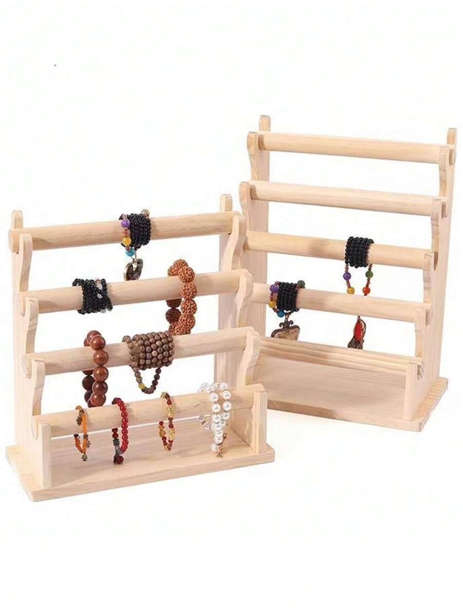 Multi-Layer Wood Jewelry Display Rack For Hand String Hair Rope Storage ...