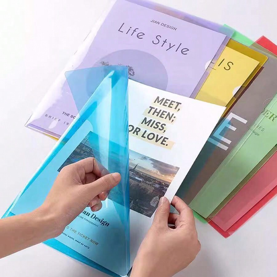 Carpeta transparente tipo L, de alta definición, colorida, gruesa de 18 ...