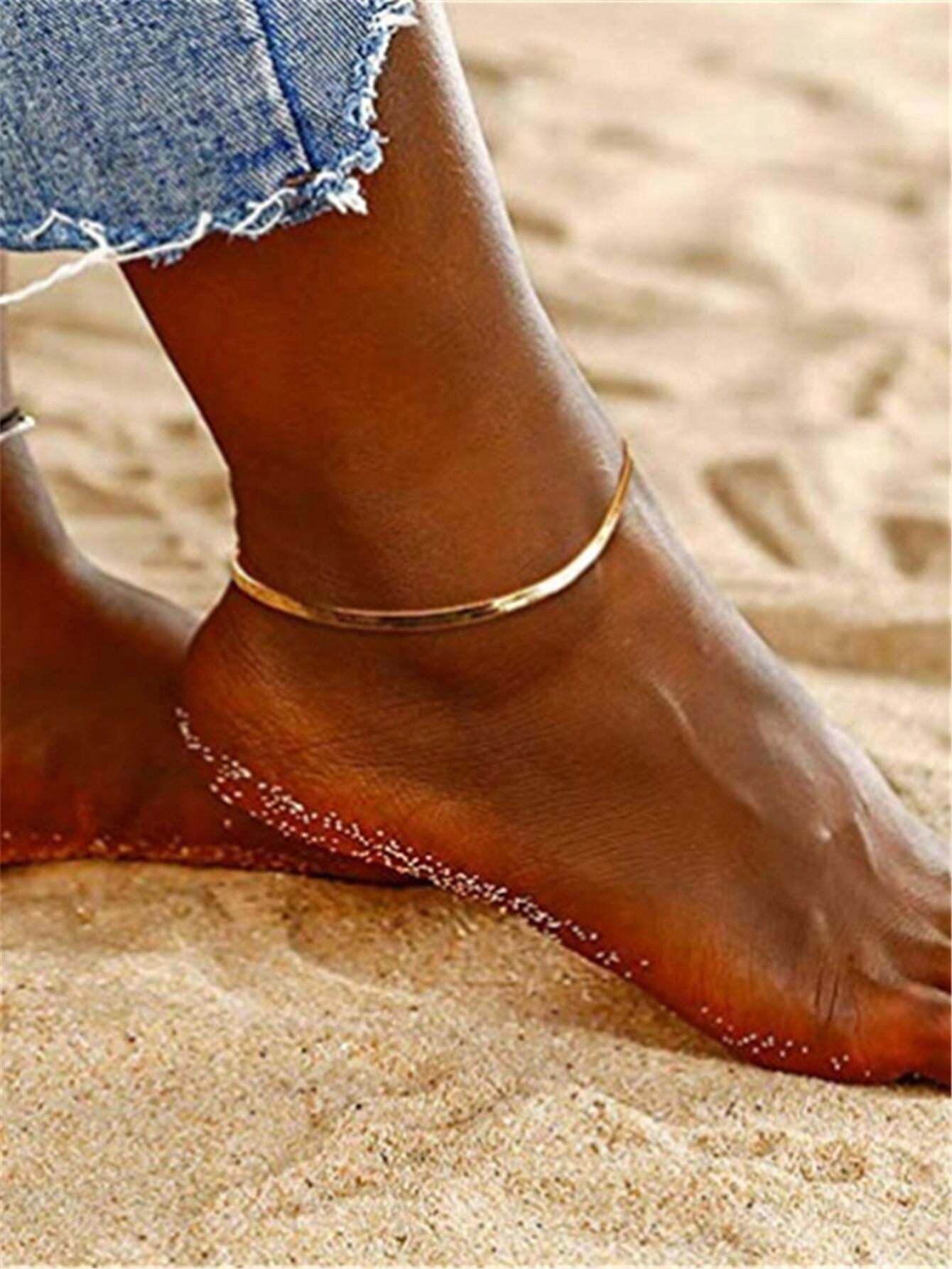 3mm Snake Chain Anklets For Women Stacking Gold Plated 316L Stainless ...