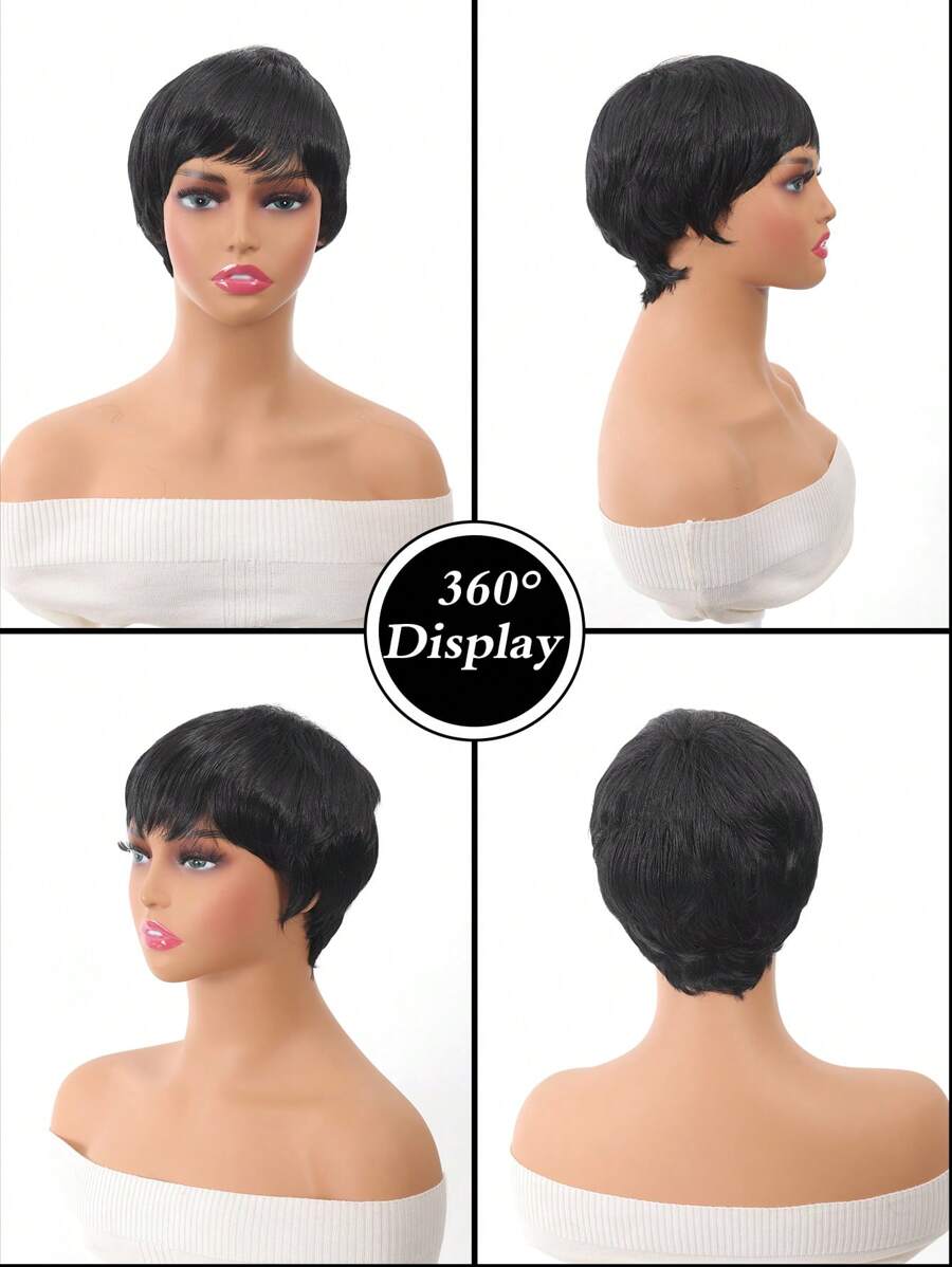 6 Inch Pixie Cut Wig Short Pixie Cut Wigs For Black Women Wig With ...