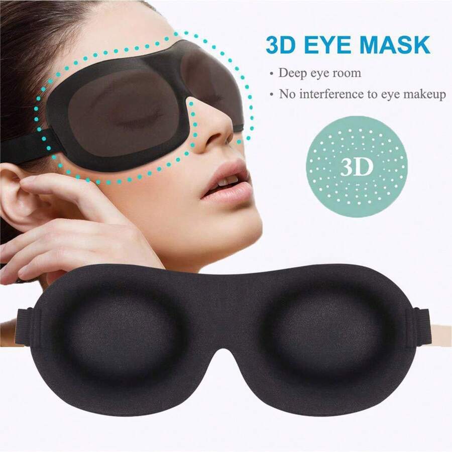 3D Contoured Eye Mask For Deep Sleep - Ultra-Light Soft Shade Cover And ...