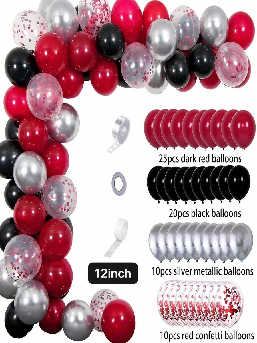 Birthday Decorations, Birthday Balloons, Happy Birthday Backdrop, Black ...