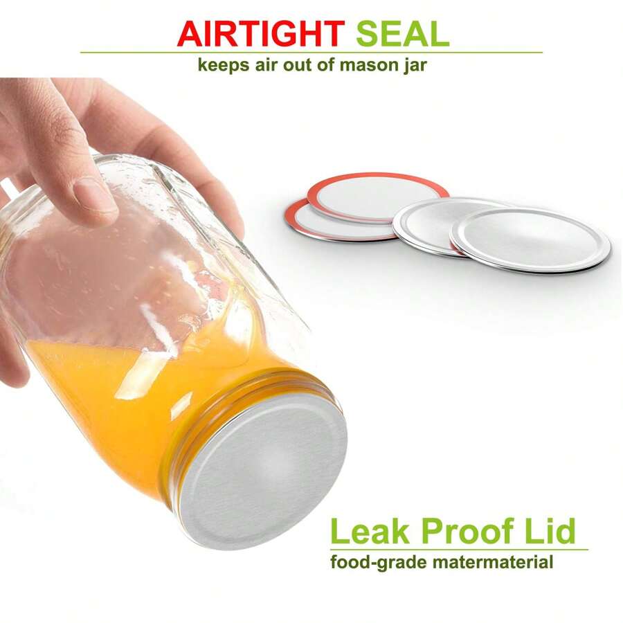 10Pcs Canning Lids With Rings Regular Mouth, Premium Mason Jar Lids ...