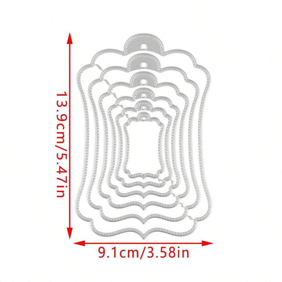 Irregular Lace Pattern Label Hang Tag Template Cutting Dies Carbon ...