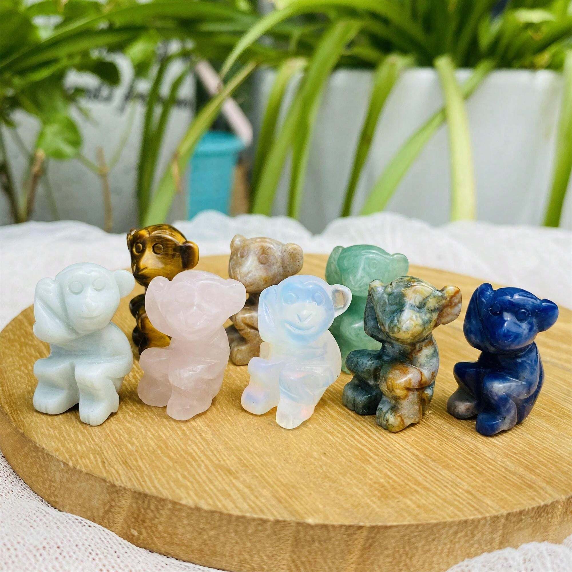 Mono de material mezclado natural, mono mini, mono de cristal de cuarzo ...