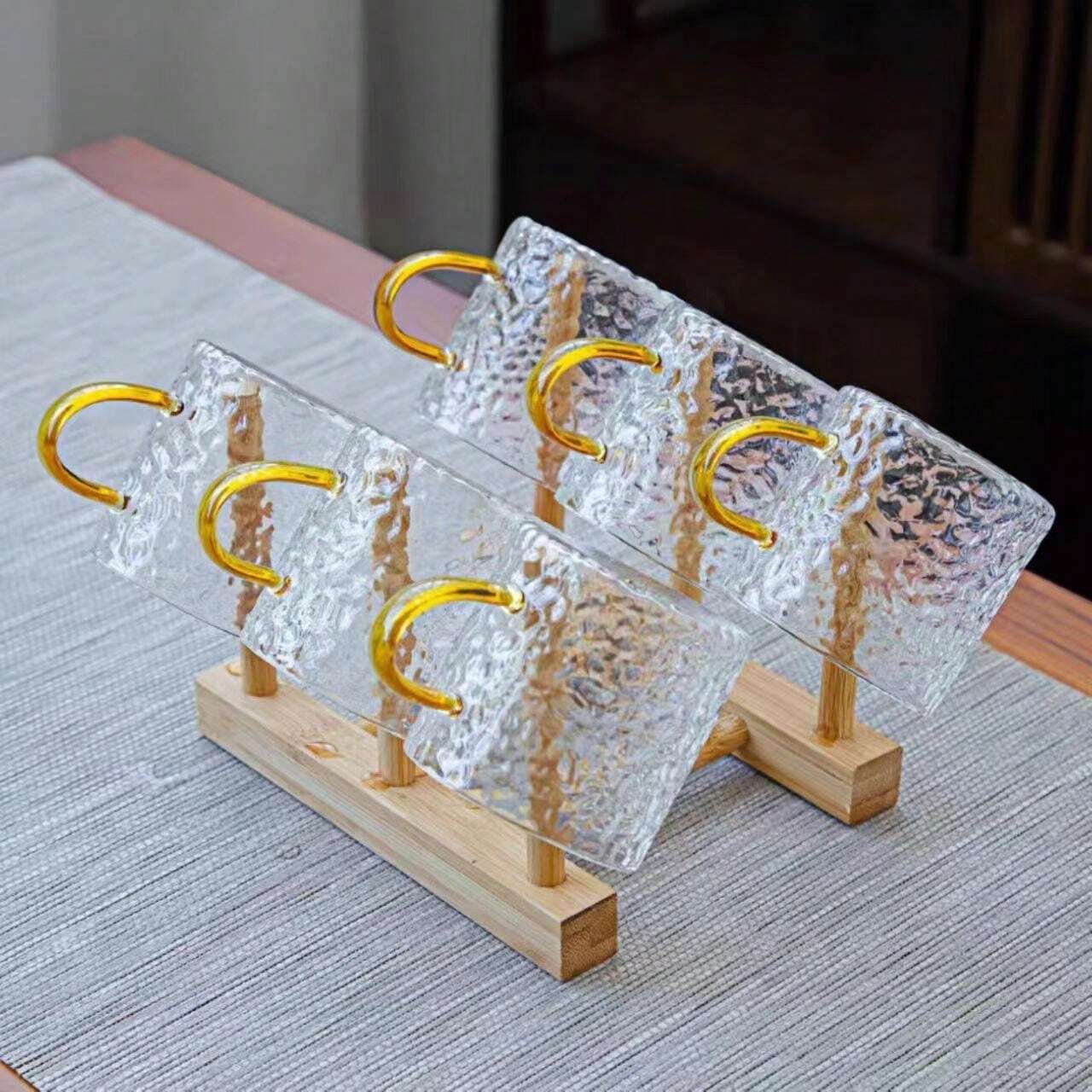 6 pezzi Tazze di vetro con motivo martellato, 120ML Tazza in scala di ...
