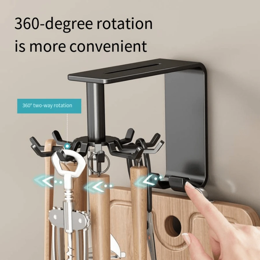 Rotating Wall-Mounted Kitchen Hook, Multi-Functional Kitchen Storage ...
