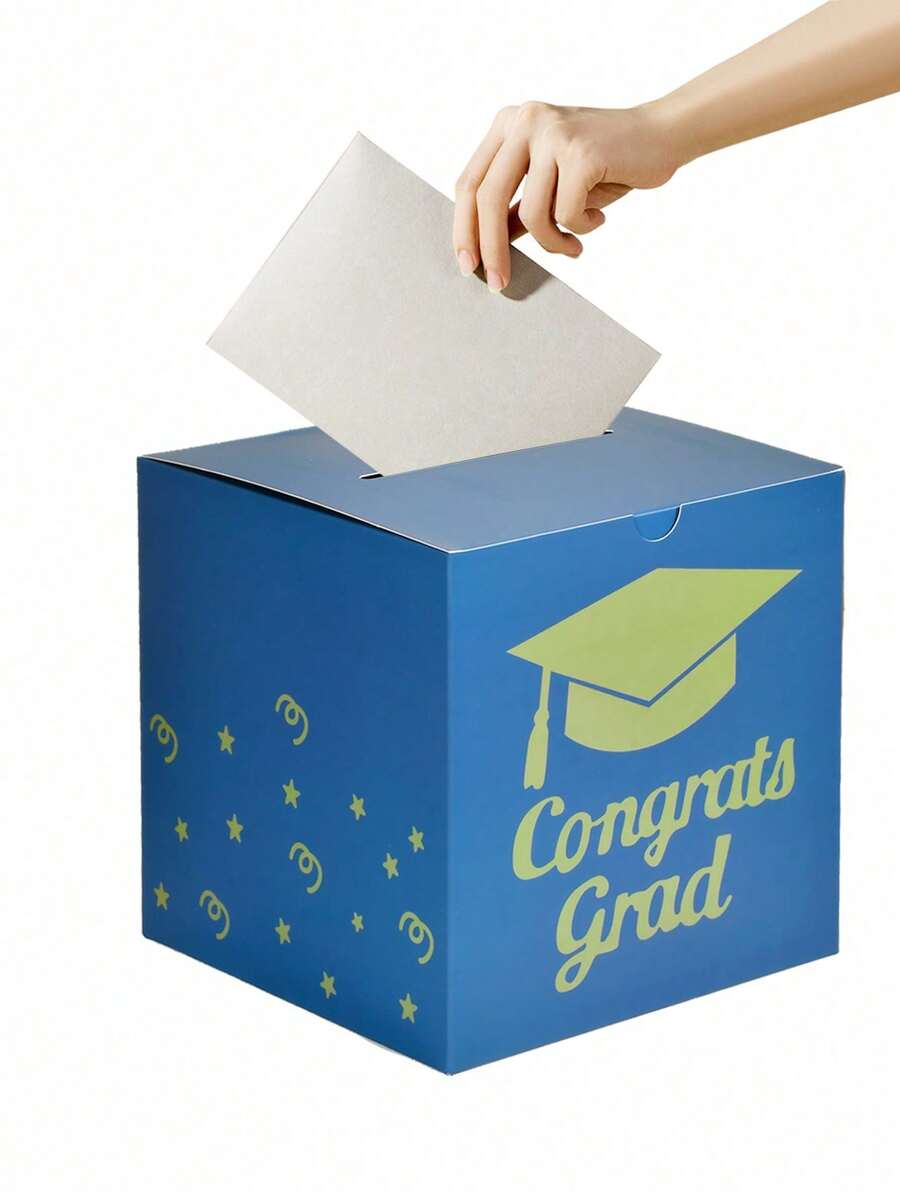 Graduation Card Box Holder, Congrats Grad Foldable Cardboard ...