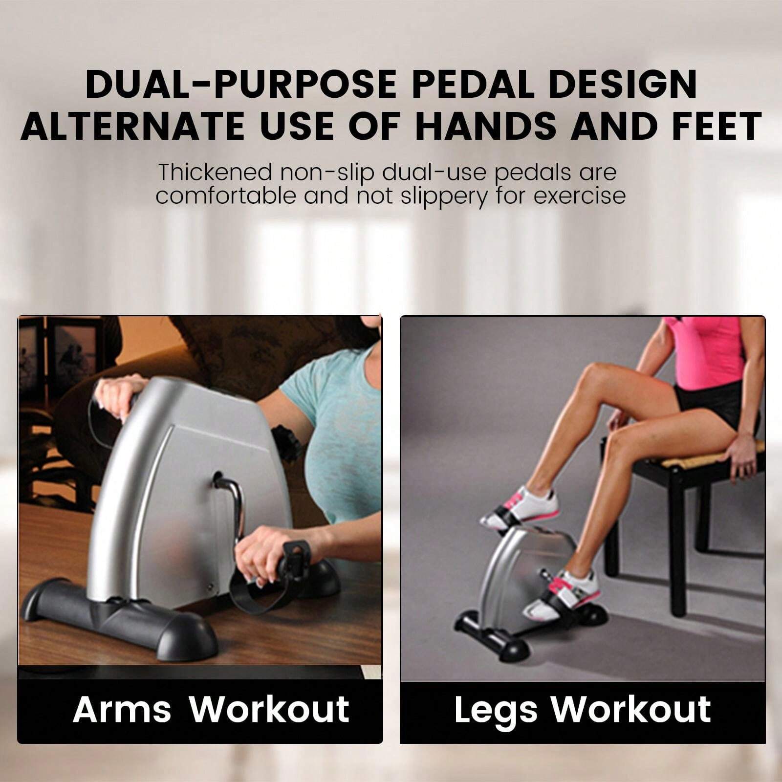 Health & Fitness Magnetic Under Desk Mini Exercise Cycle Bike, Dual ...