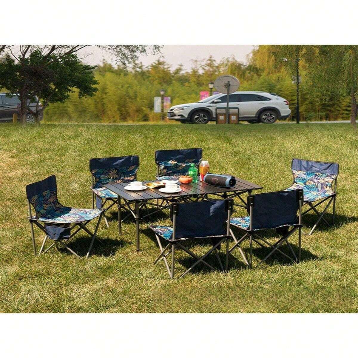 Portable Outdoor Folding Table Adjustable Height Camping Picnic Table ...