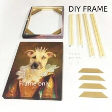 [Frame Only, Canvas Not Included]DIY Digital Painting Wooden Frame 3cm ...