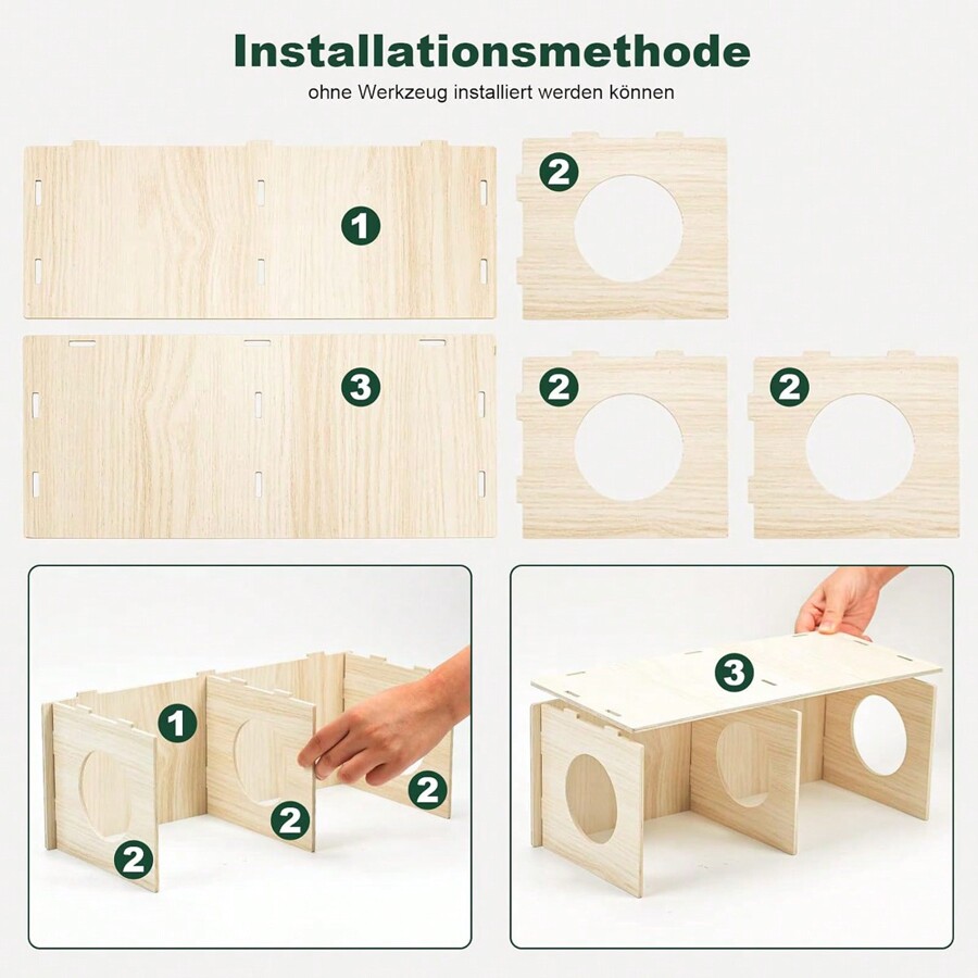 Hamster House, Hamster Hideout Wooden With Ladder DIY Toy Cage Decor ...