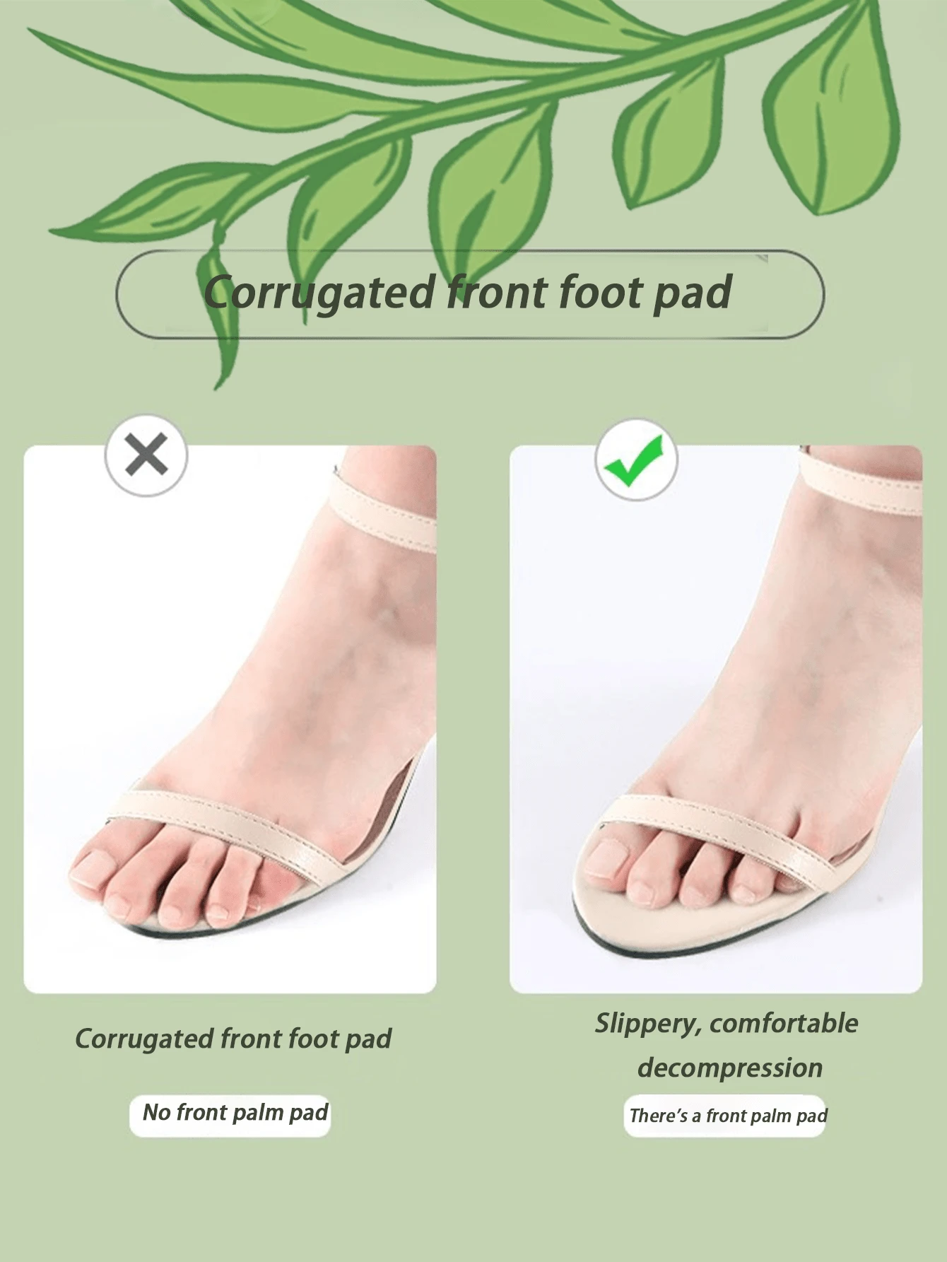 Women High Heel Shoe Insole, Silicone Half-Size Shoe Inserts To Adjust ...