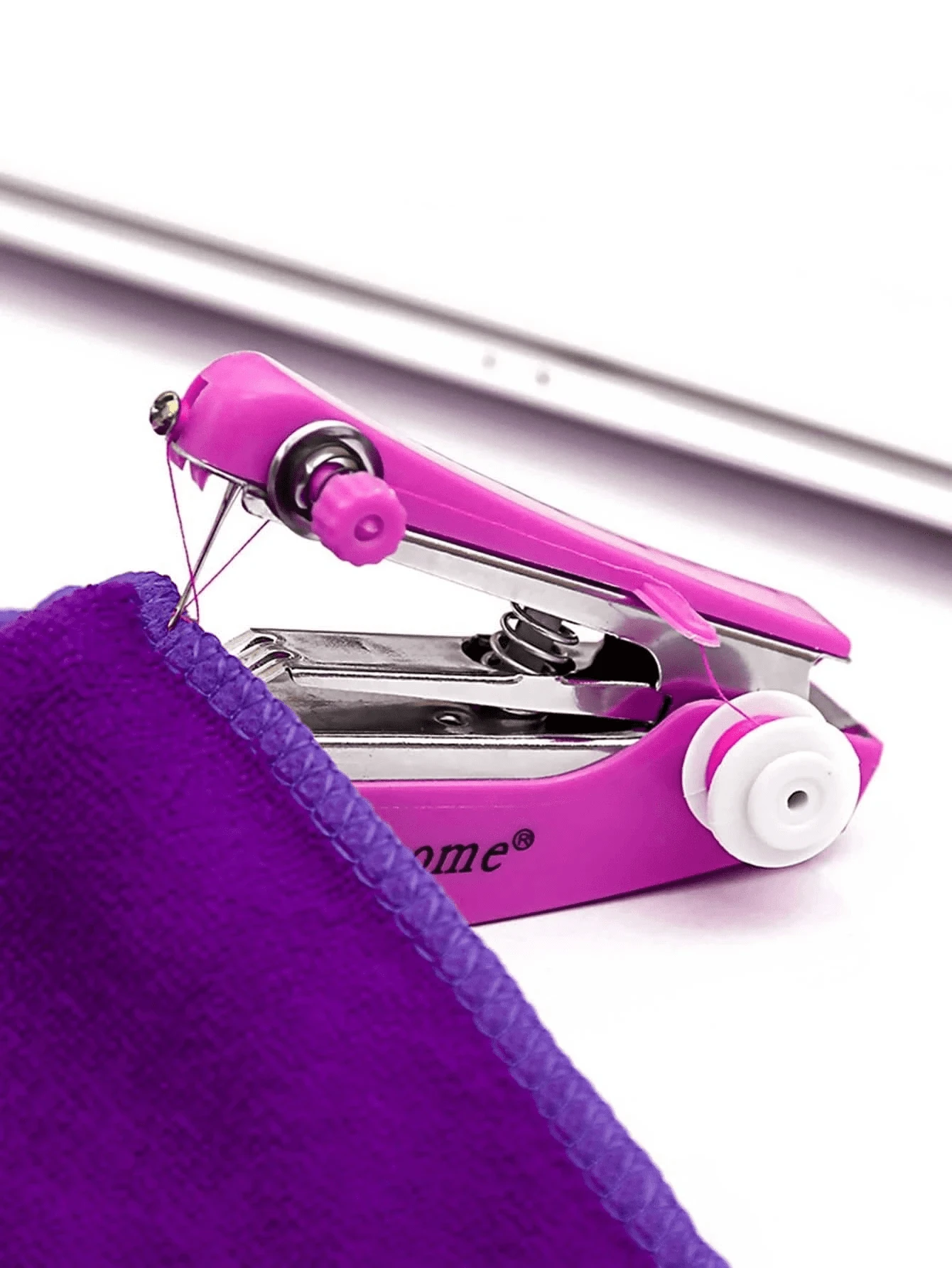 1 Mini Handheld Sewing Machine, Purple Red Letter Sewing Machine ...