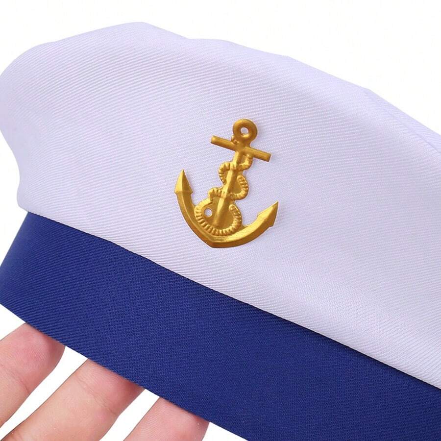 Captain's Hat White Sailor Cap Uniform Hat For Party Performance And ...