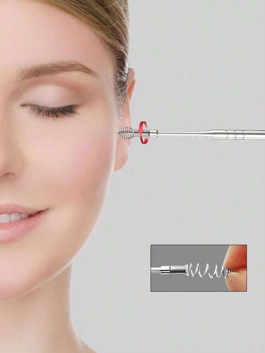 6pcs Ear Cleaning Tool Kit With Spiral Earwax Removal Ear Pick And ...