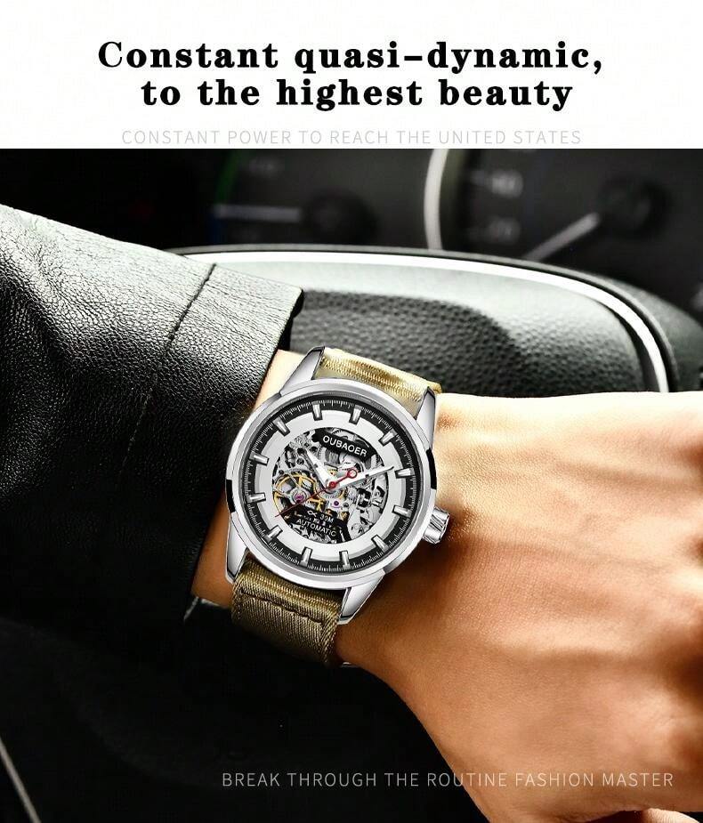 OUBAOER 2024 New Simple Architectural Series Men's Chronograph Watch ...