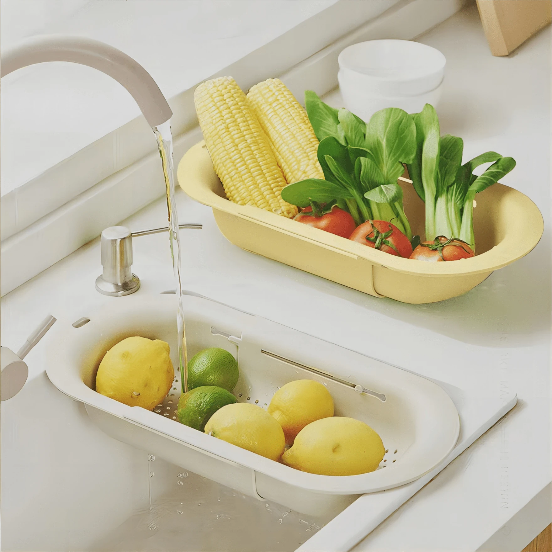 1pc Retractable PC Polycarbonate Household Kitchen Sink Dish Rack ...