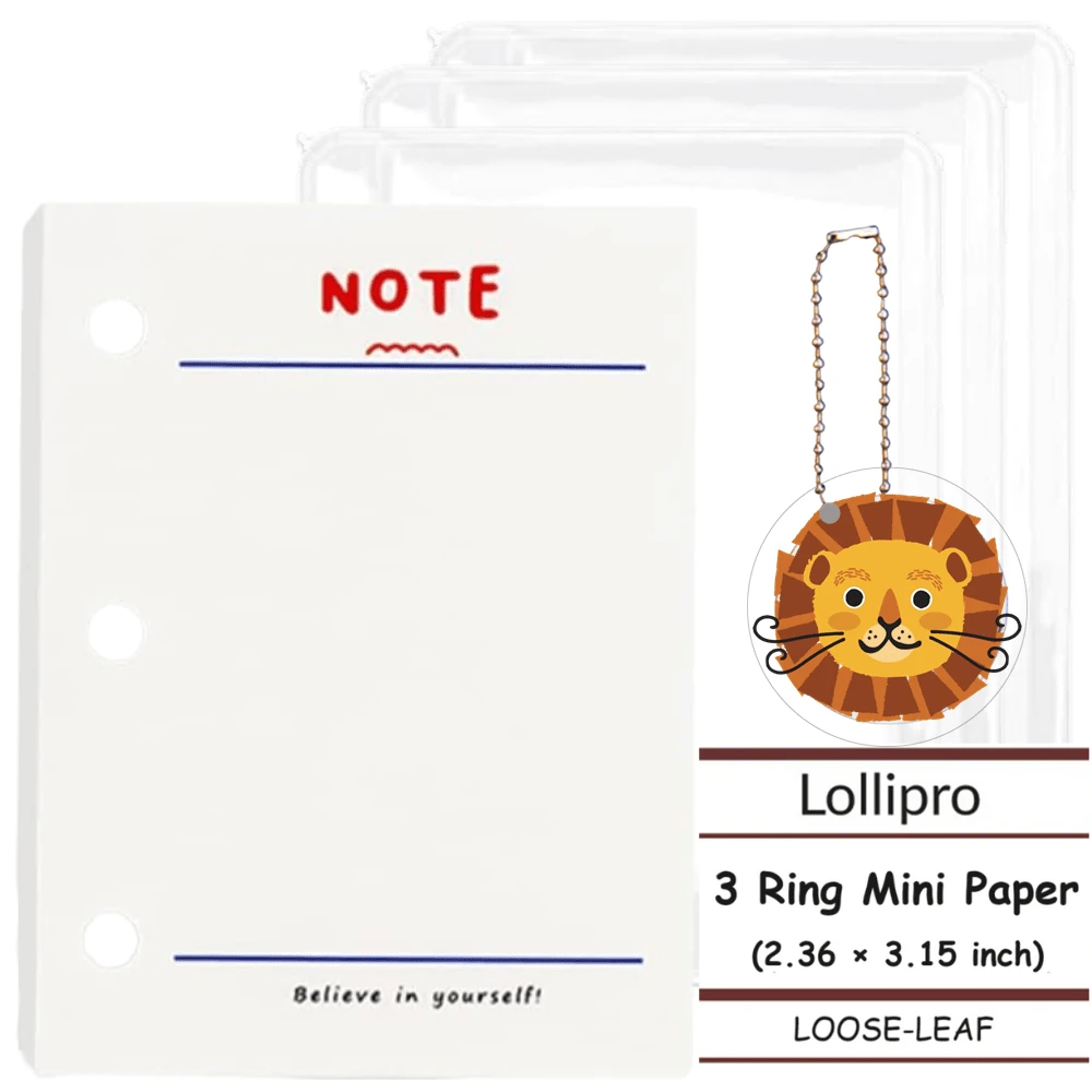 3 Ring Refill Paper A8 Mini 8*6 CM 60 Sheets 120 Page For To Do List ...