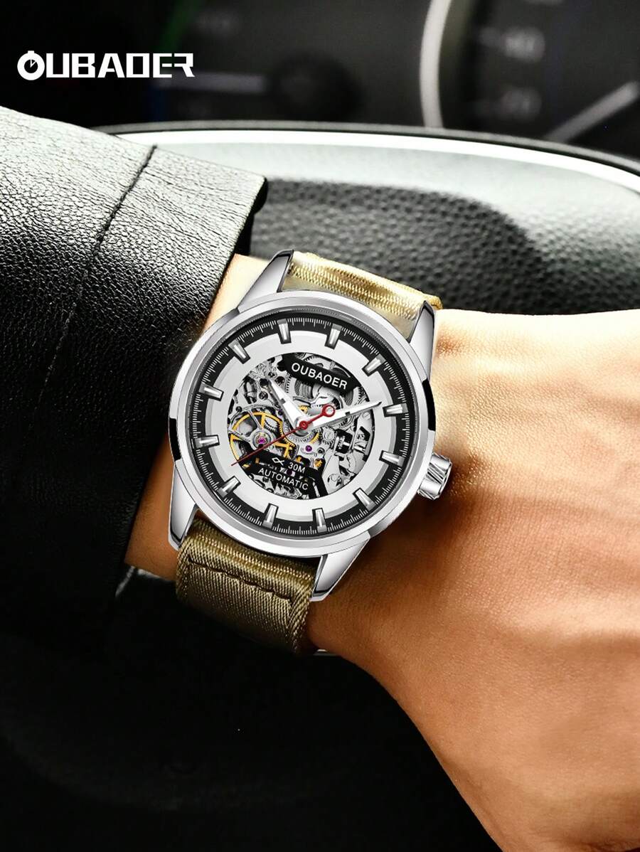 OUBAOER 2024 New Simple Architectural Series Men's Chronograph Watch ...