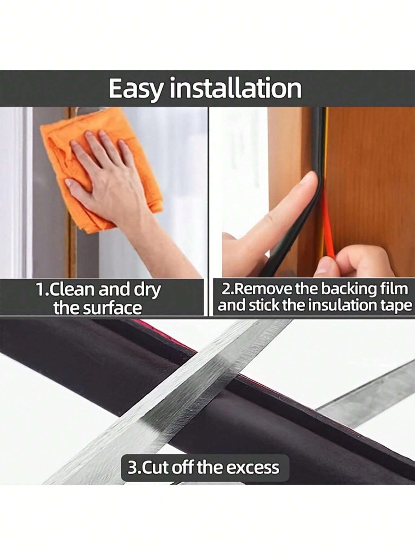 19.7Feet Door Weather Stripping Door Seal Strip,Self-Adhesive Rubber ...