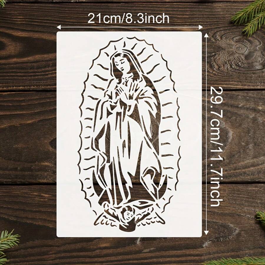 A4 Reusable Virgin Mary Stencil Mother Mary Template For Christians ...