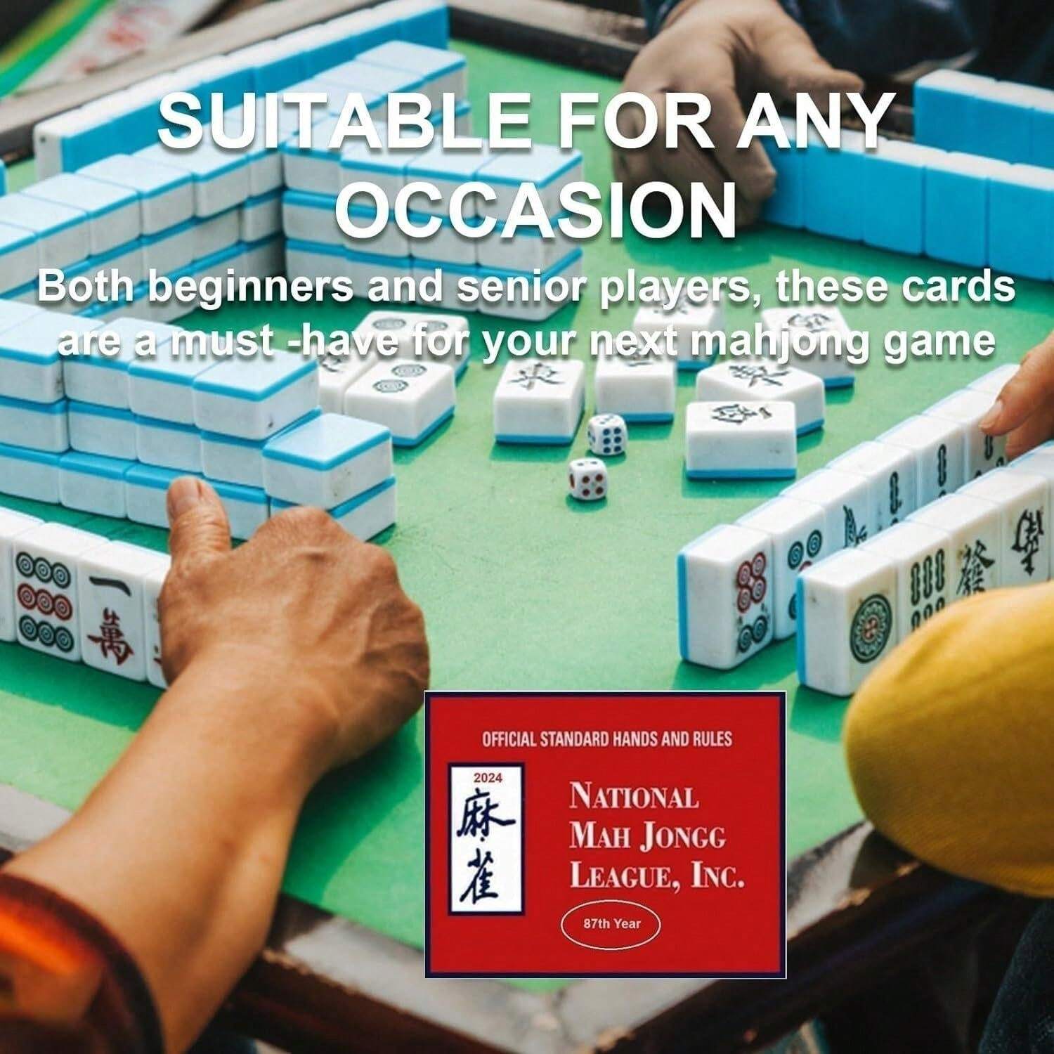 4 Pcs Of Mahjong Hand Cards With 2024 Version Large Mahjong Scoring ...