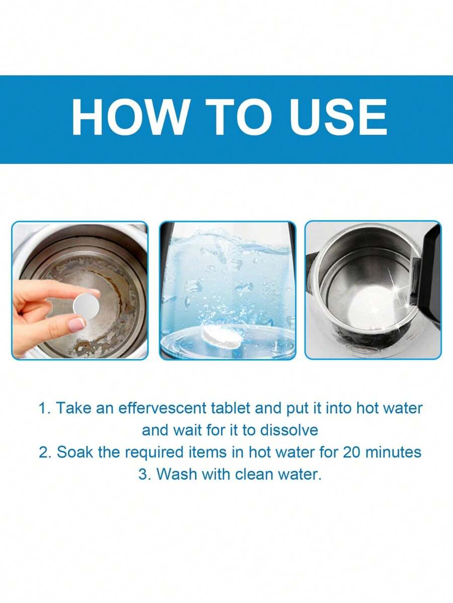 100g (5g*20 Pieces) Multi-Functional Cleaning Effervescent Tablets For Removing Limescale And ...