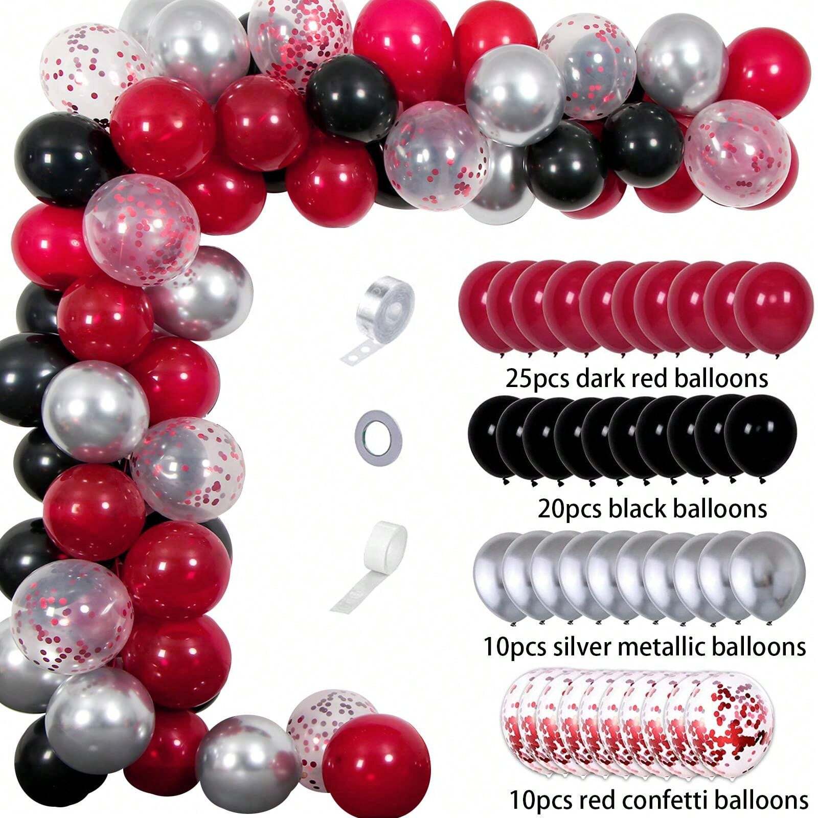 Birthday Decorations, Birthday Balloons, Happy Birthday Backdrop, Black ...