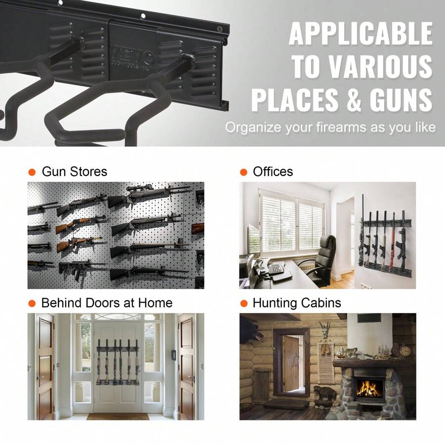 VEVOR Gun Rack, Indoor Gun Rack Wall Mount, 6-Slot Vertical Rifle ...