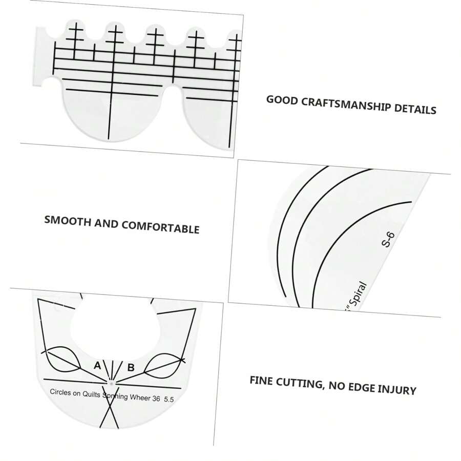 6pcs/Set Sewing Template Ruler For Fabric DIY Sewing Ruler Quilting ...