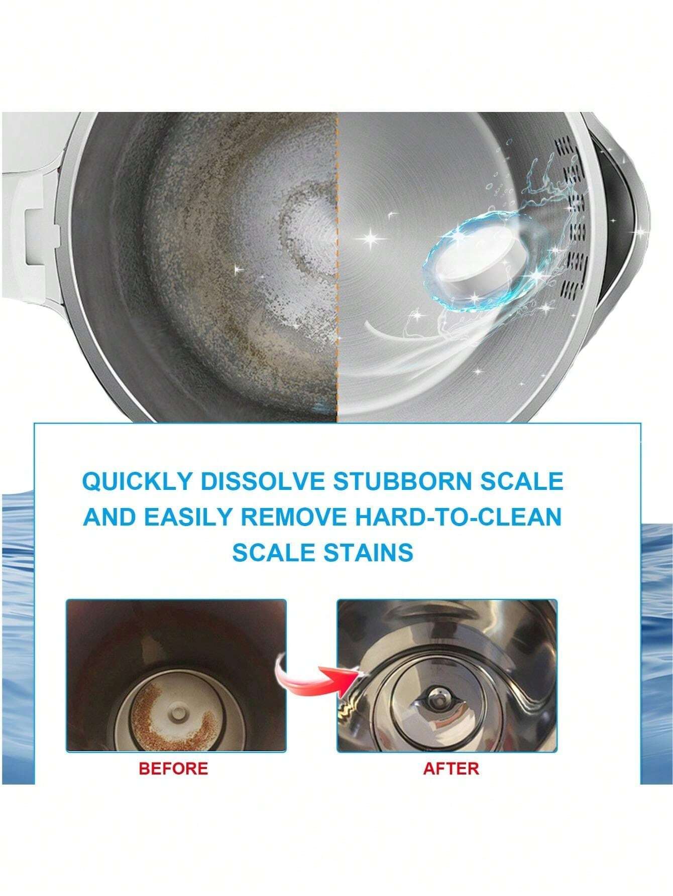 100g (5g*20 pezzi) Pastiglie effervescenti multifunzionali per rimuovere il calcare e i residui ...