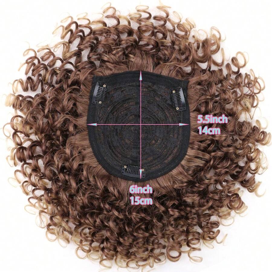 Topper di capelli ricci sintetici 6 pollici per capelli corti ...