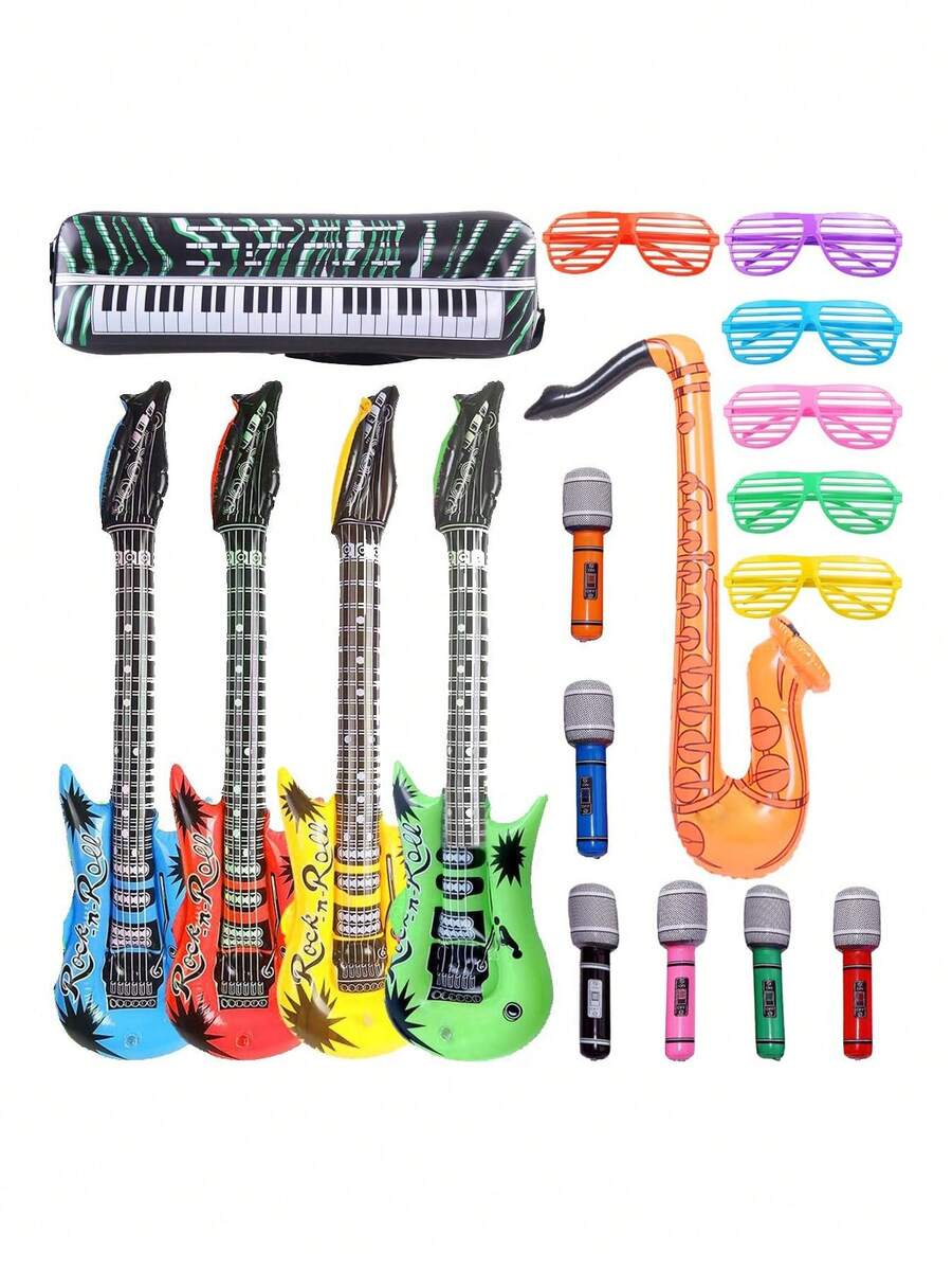 1ชิ้น Inflatable Rock Star Playset 23.6 นิ้วรวม 23.6 นิ้ว Inflatable ...