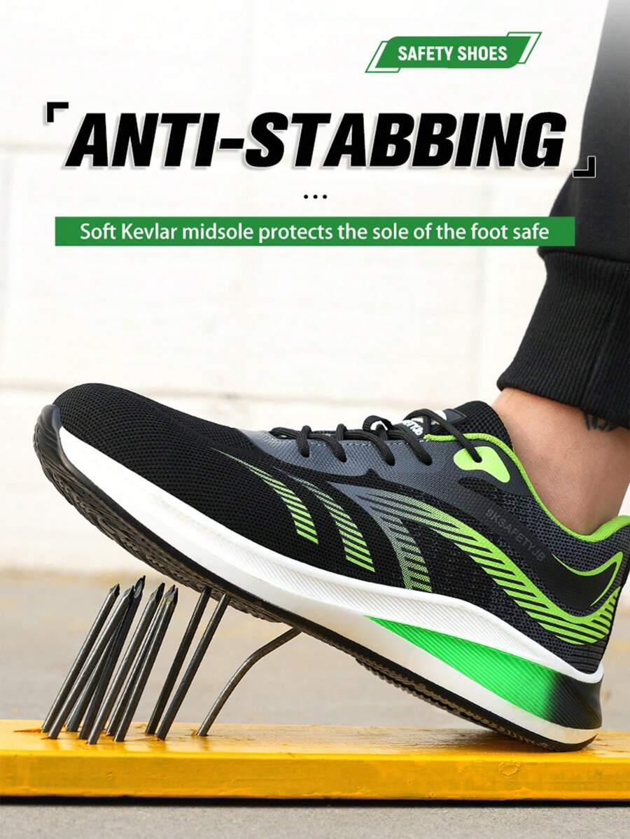 Men's Lightweight Breathable Safety Shoes For Construction Sites, Anti ...