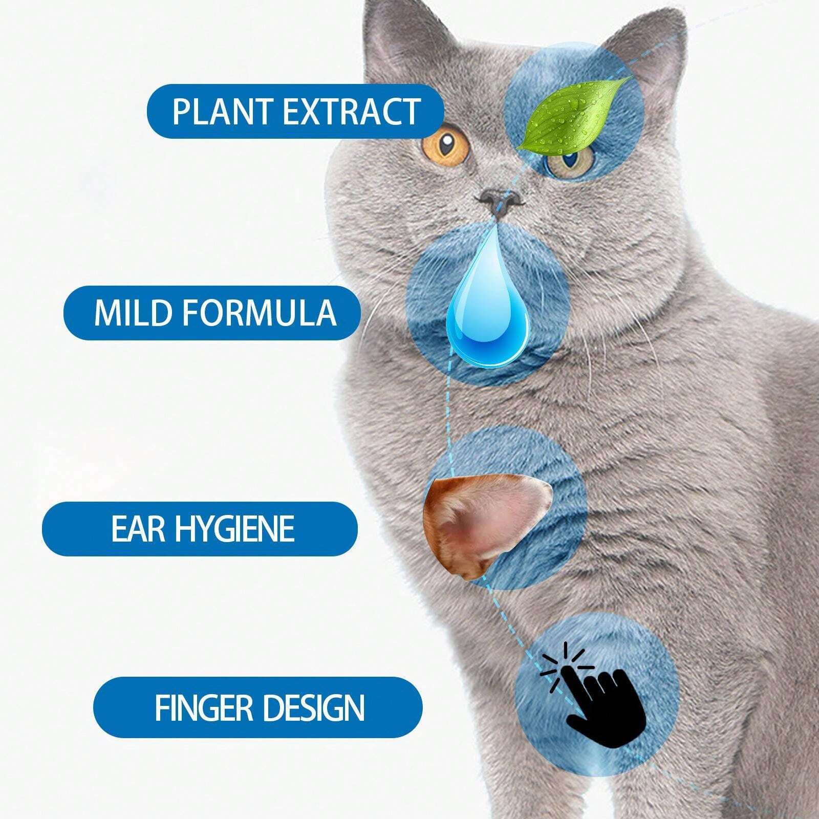 50pcs Yegbong Pet Grooming Finger Wipes, Ear Cleaning Finger Sleeves ...