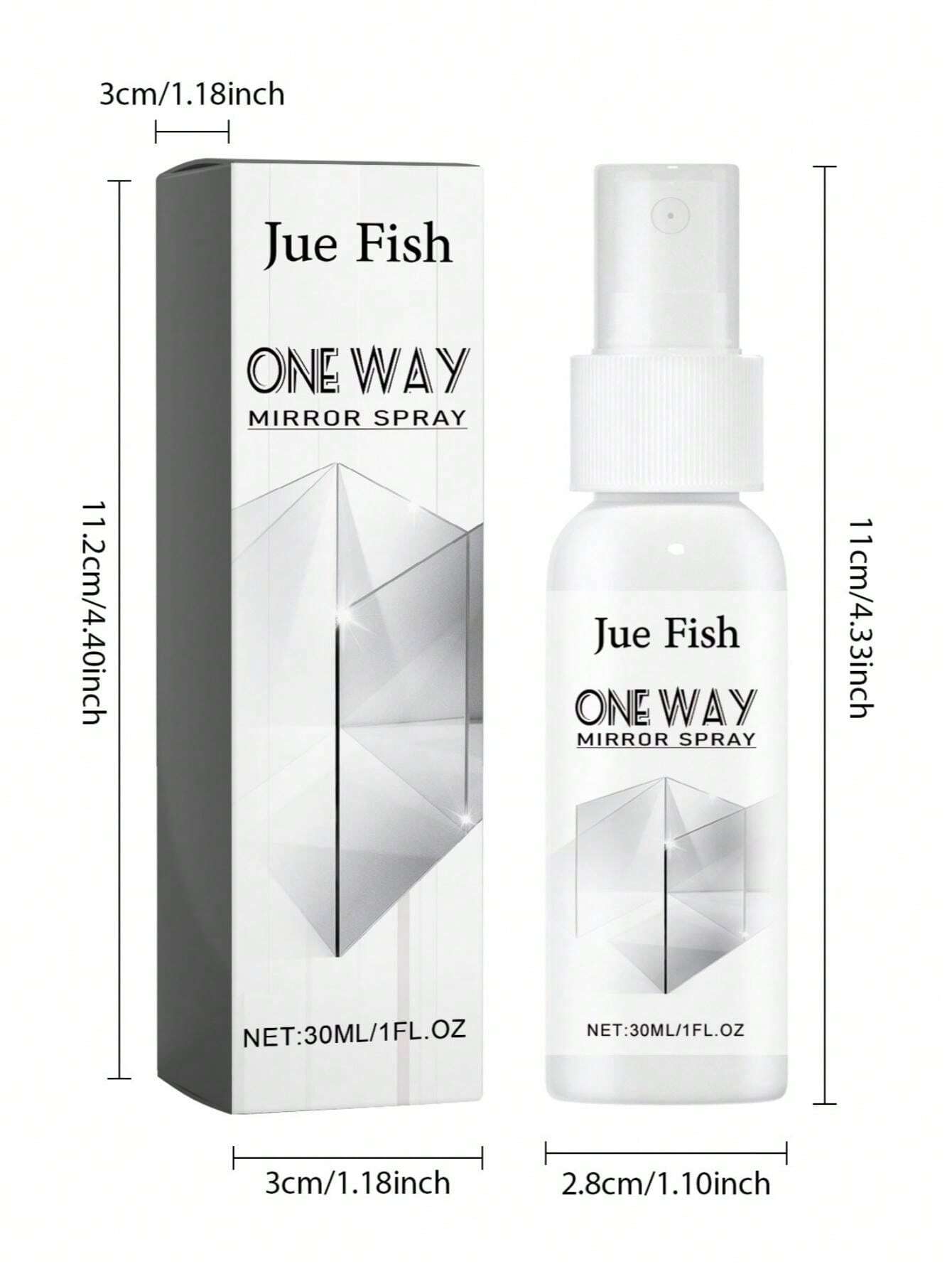 Jue-Fish Anti-Fog Reflective One-Way Mirror Spray, Car Rearview Mirror ...