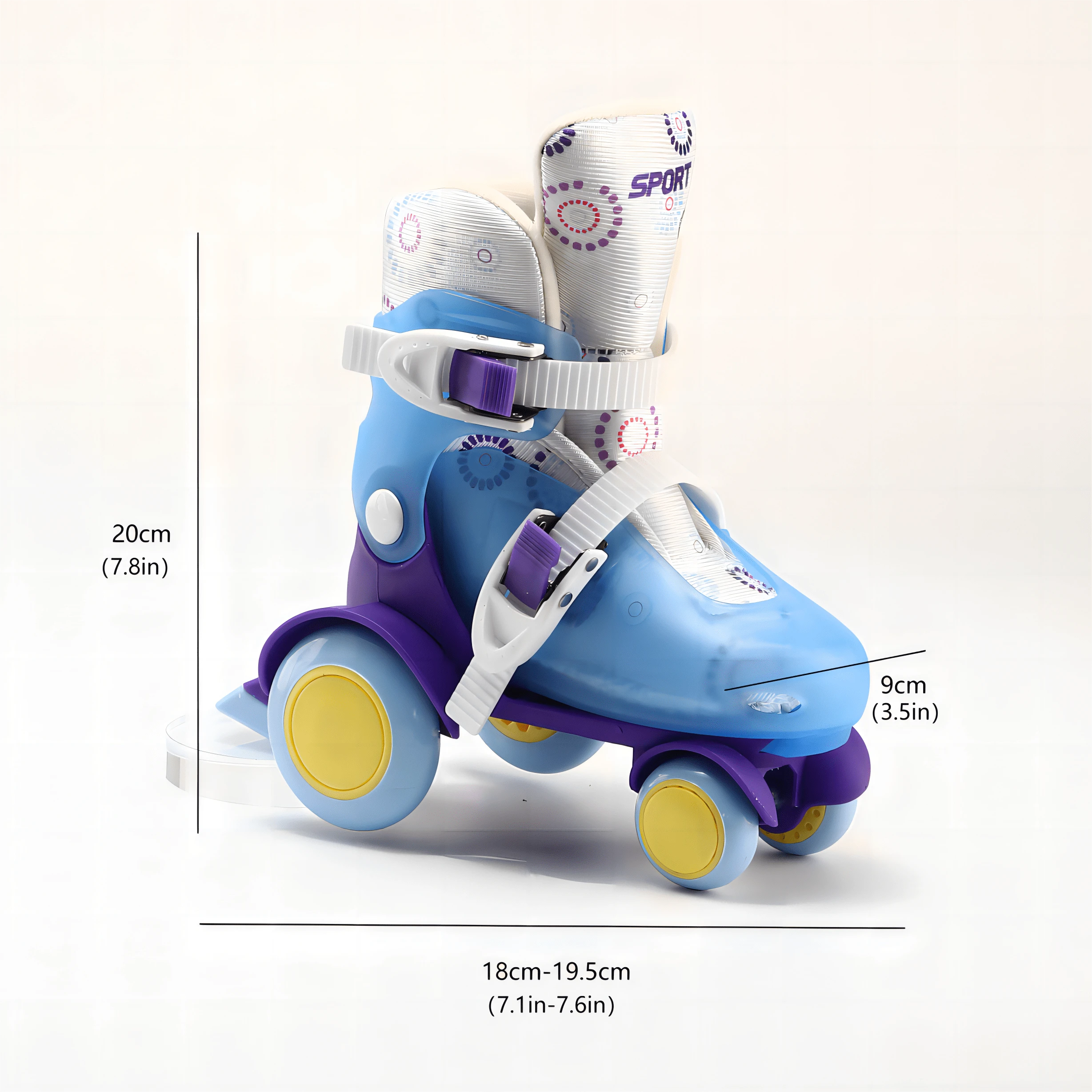 Cute Practice Roller Skates, 4-Wheel Double-Row Stable Safety Roller ...