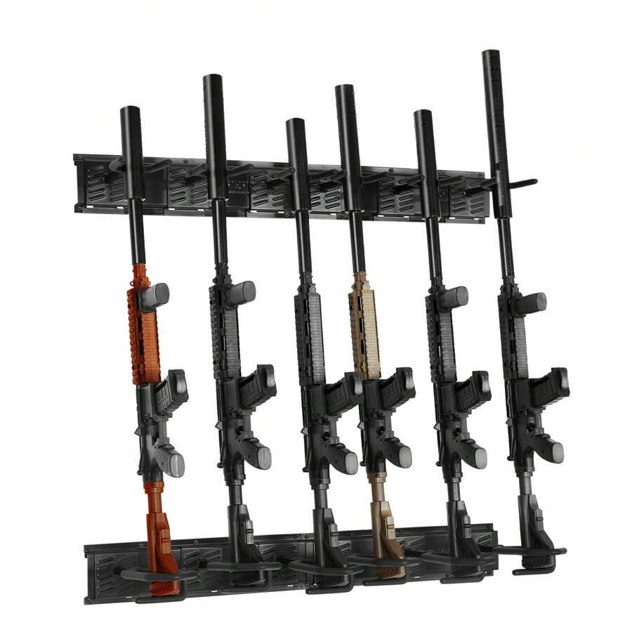 Gun Rack, Indoor Gun Rack Wall Mount, 6-Slot Vertical Rifle Shotgun Gun ...