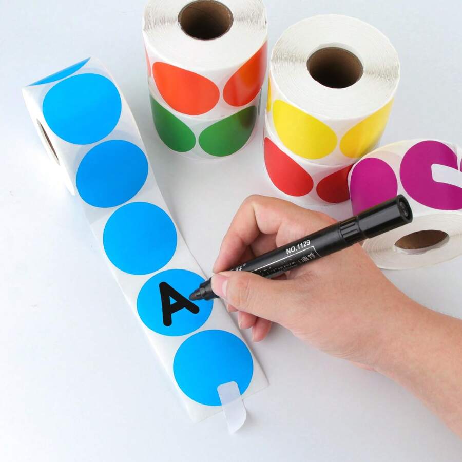 Etiquetas adhesivas térmicas circulares de 2 pulgadas, etiquetas ...