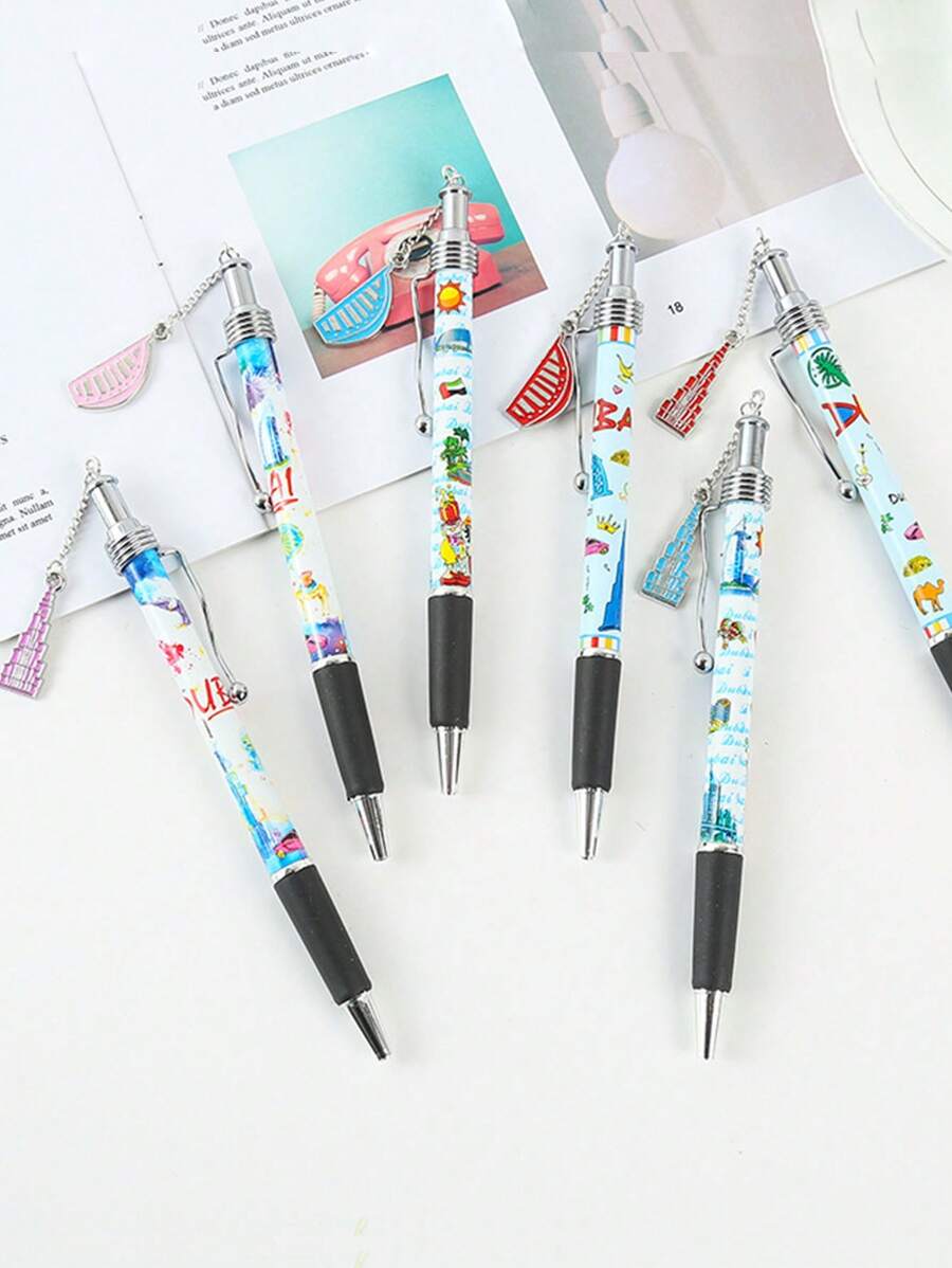 6pcs Random Creative Neutral Pens For Students And Exams, Black ...