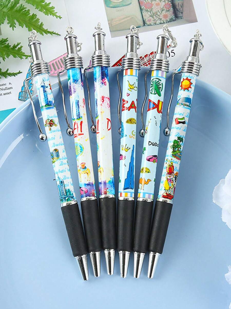 6pcs Random Creative Neutral Pens For Students And Exams, Black ...
