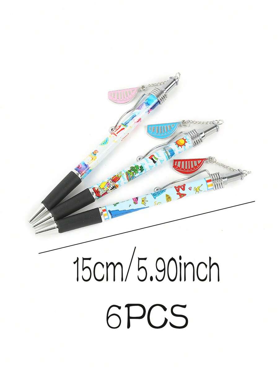6pcs Random Creative Neutral Pens For Students And Exams, Black ...
