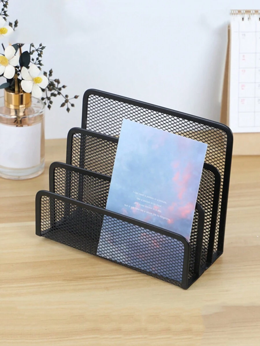 3 Tier Iron Mesh Letter Tray, Black Rustproof File Organizer, Office ...