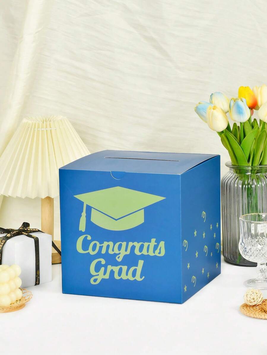 Graduation Card Box Holder, Congrats Grad Foldable Cardboard ...