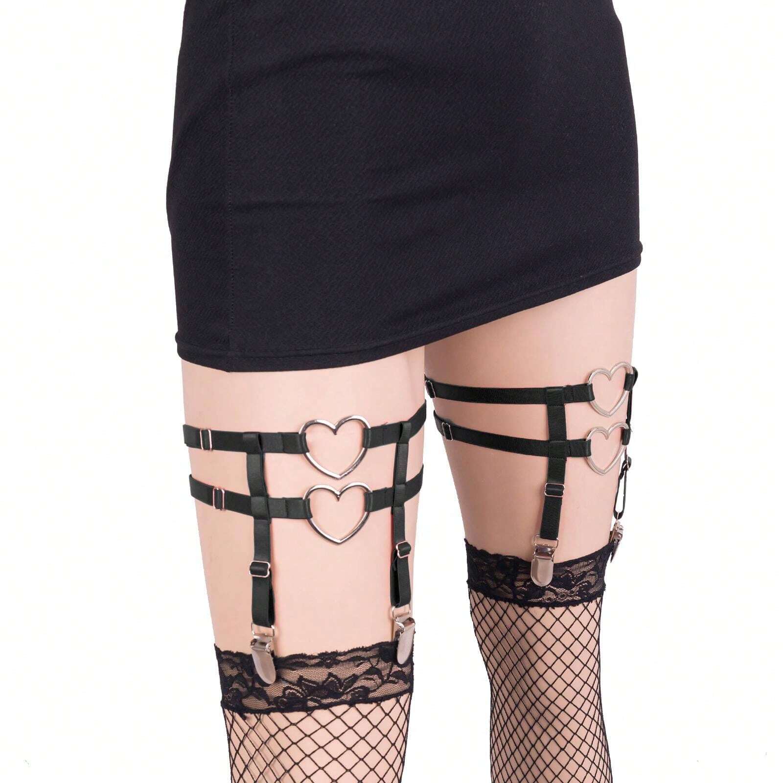 Women's Thigh Garter Belts, Adjustable Elastic Garter Belt ,Leg Harness With Anti-Slip Clips ...