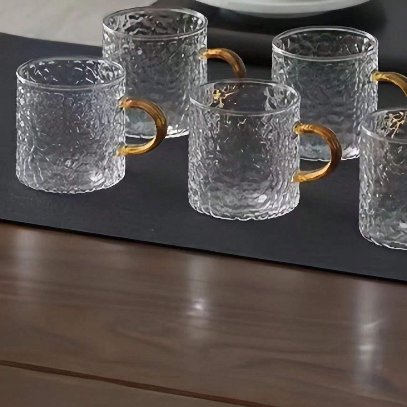 6 pezzi Tazze di vetro con motivo martellato, 120ML Tazza in scala di ...