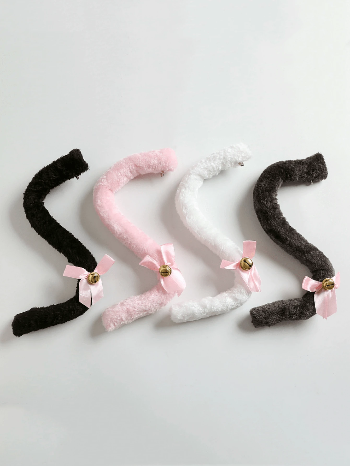 หางแมวดำสั้นงอได้ 50 ซม. 1 ชิ้น สำหรับแม่บ้าน คอสเพลย์ และนิทรรศการอนิเ ...