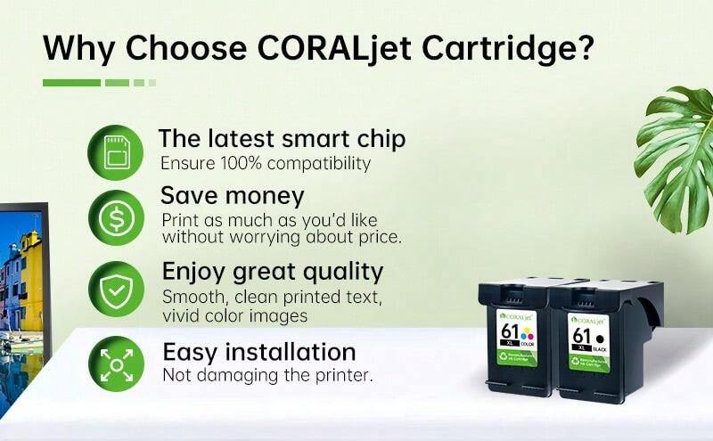 Cartouche d'encre Coraljet 61XL pour combo de cartouches d'encre HP 61 ...